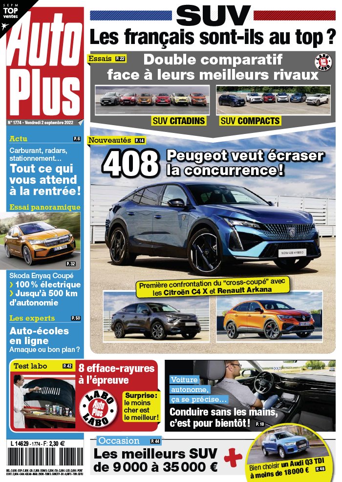Auto Plus N°1774 du 02 septembre 2022 à télécharger sur iPad
