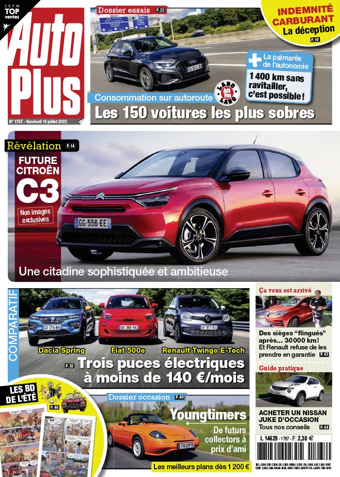 Auto Plus N°1767 du 15 juillet 2022 à télécharger sur iPad