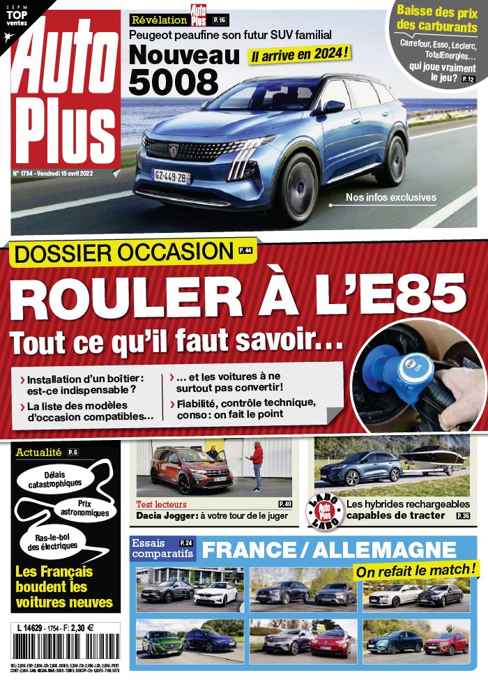 Auto Plus N°1754 du 15 avril 2022 à télécharger sur iPad