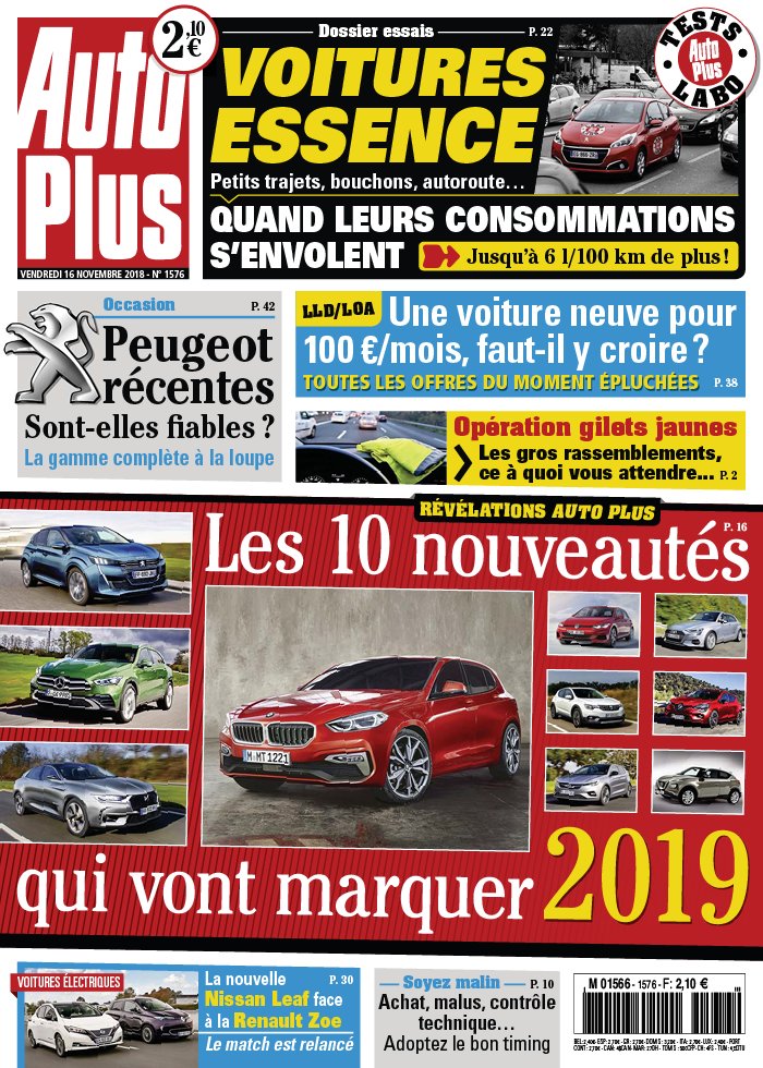 Auto Plus N°1576 du 16 novembre 2018 à télécharger sur iPad