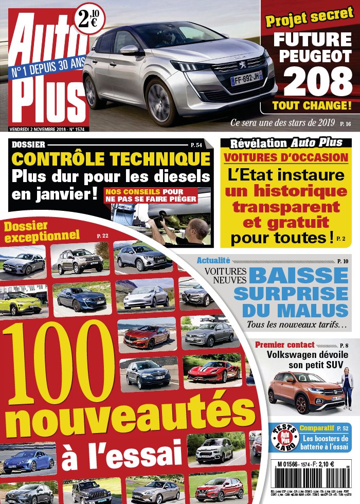Auto Plus N°1574 du 02 novembre 2018 à télécharger sur iPad
