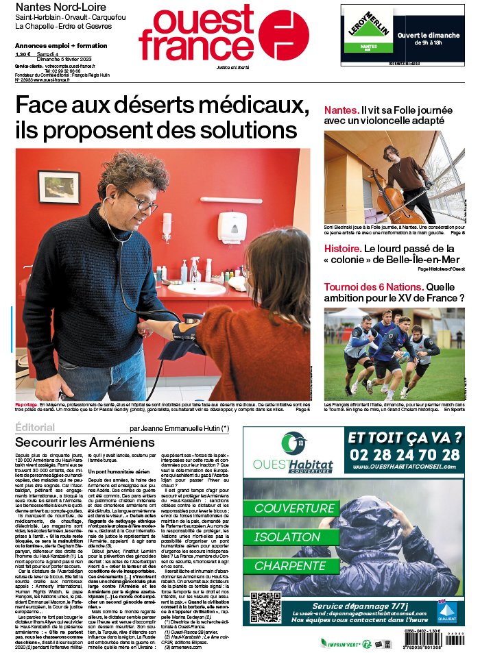 Ouest-France N°20230204 du 04 février 2023 à télécharger sur iPad