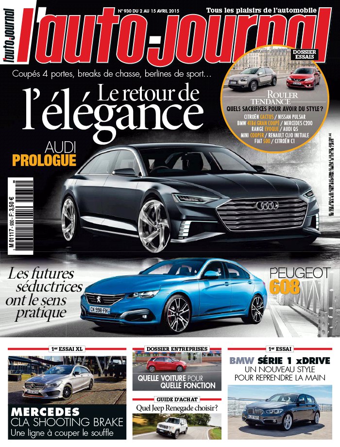 L'Auto Journal N°930 du 02 avril 2015 à télécharger sur iPad