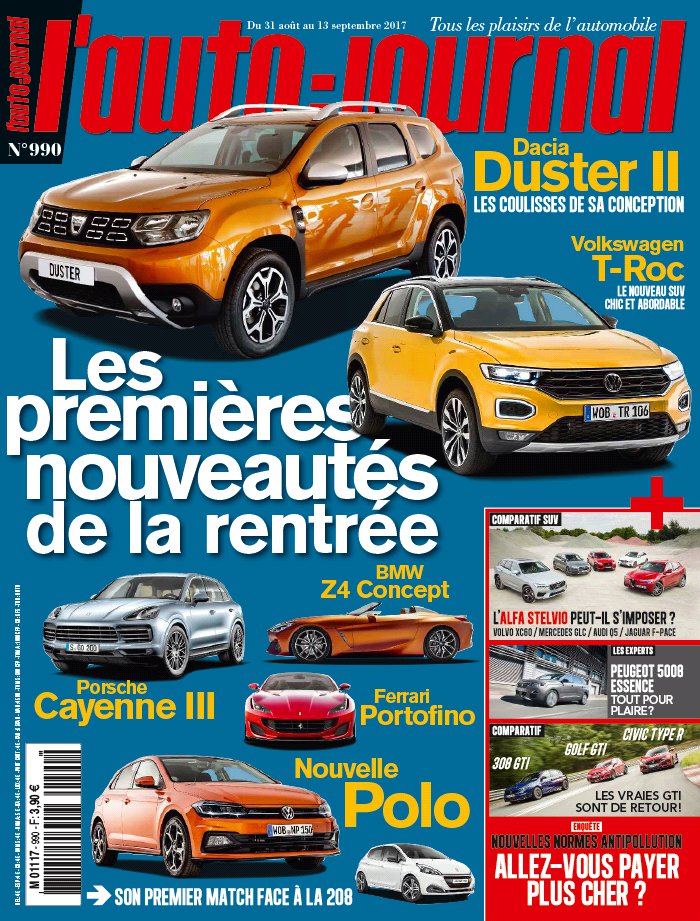 L'Auto Journal N°990 du 31 août 2017 à télécharger sur iPad