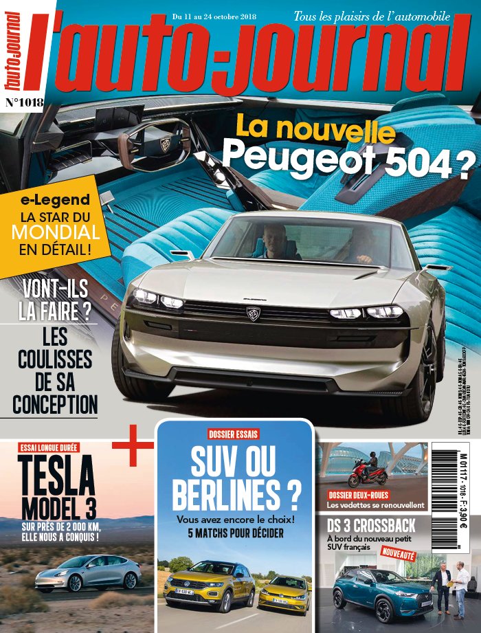L'Auto Journal N°1018 du 11 octobre 2018 à télécharger sur iPad