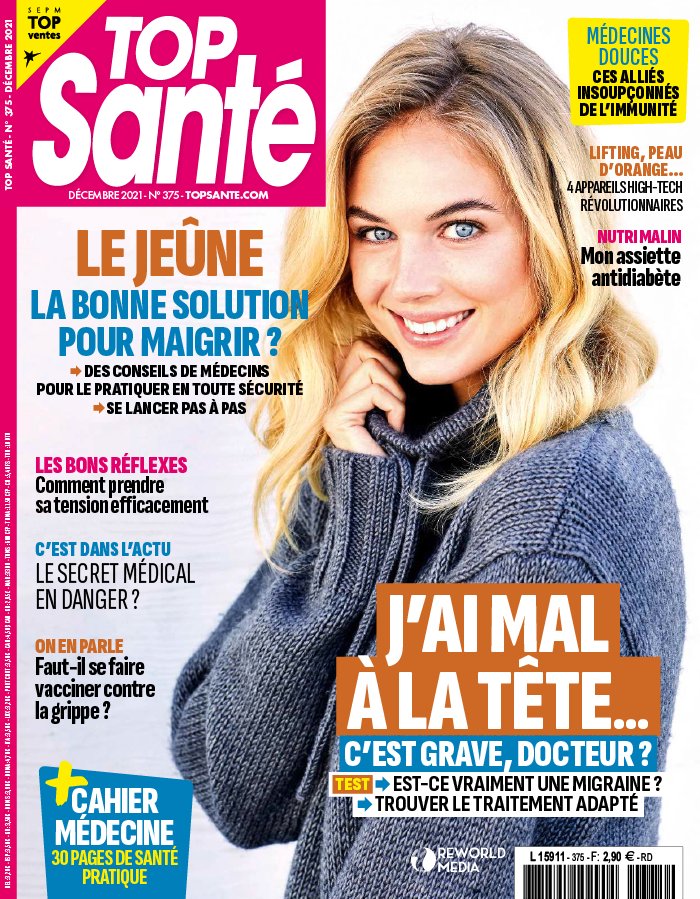 Top Santé N°375 du 03 novembre 2021 à télécharger sur iPad