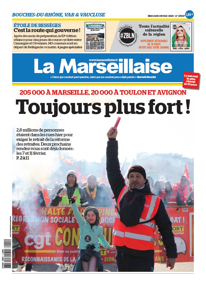 La Marseillaise N°23827 du 01 février 2023 à télécharger sur iPad
