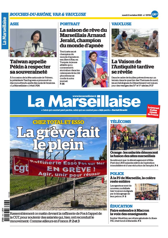 La Marseillaise N°23732 du 11 octobre 2022 à télécharger sur iPad