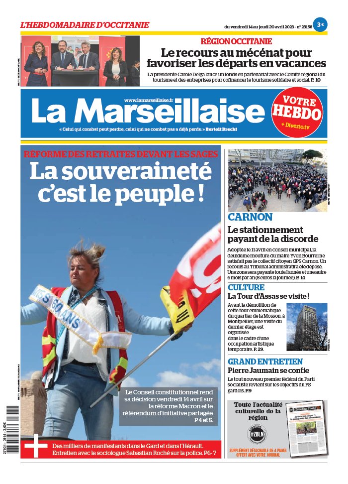 La Marseillaise Hebdo Occitanie N°20230414 du 14 avril 2023 à ...