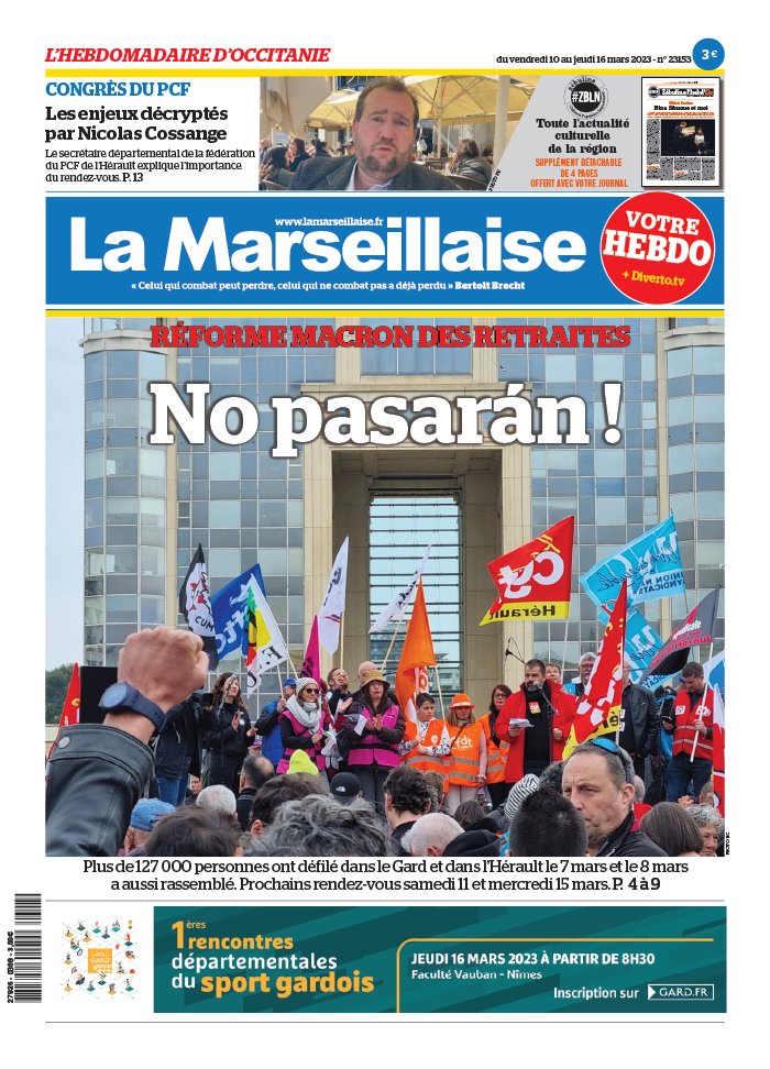 La Marseillaise Hebdo Occitanie N°20230310 du 10 mars 2023 à ...