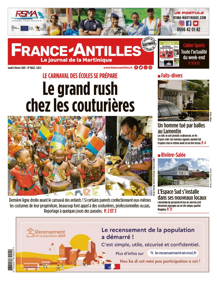 France-antilles Martinique N°20230206 du 06 février 2023 à télécharger sur iPad