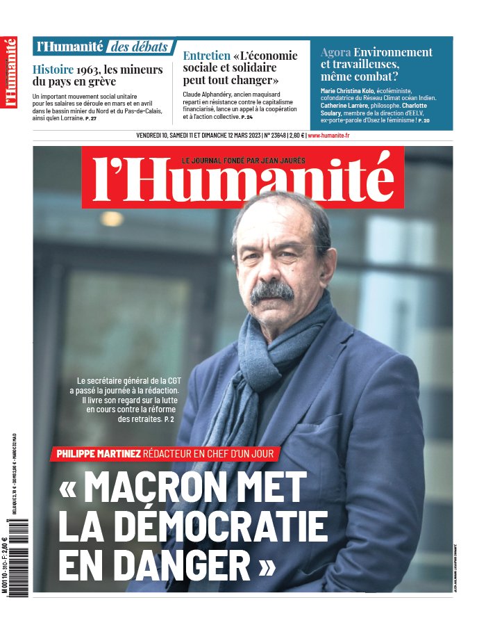 L'Humanité N°23648 du 10 mars 2023 à télécharger sur iPad