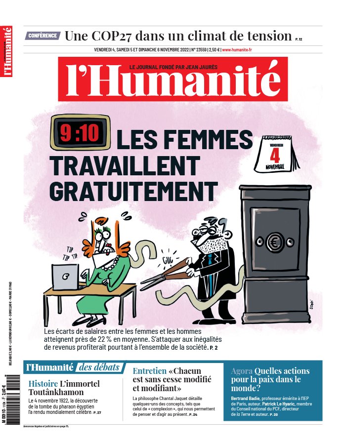 L'Humanité N°23559 du 04 novembre 2022 à télécharger sur iPad