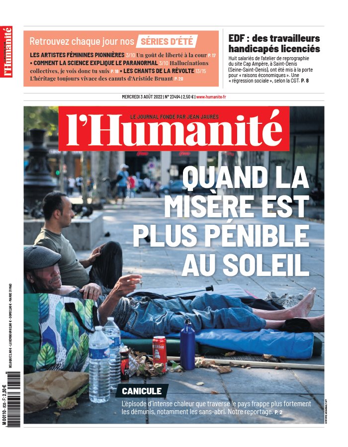 L'Humanité N°23494 du 03 août 2022 à télécharger sur iPad