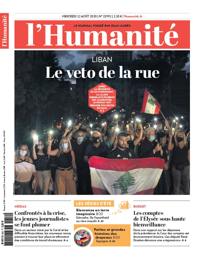 L'Humanité N°22992 du 12 août 2020 à télécharger sur iPad
