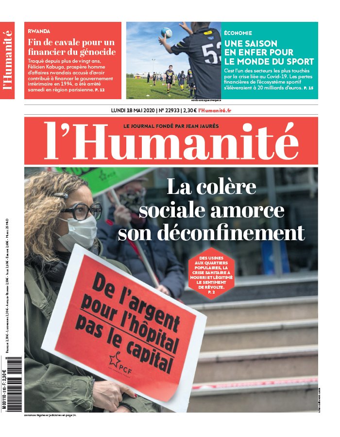 L'Humanité N°22933 du 18 mai 2020 à télécharger sur iPad