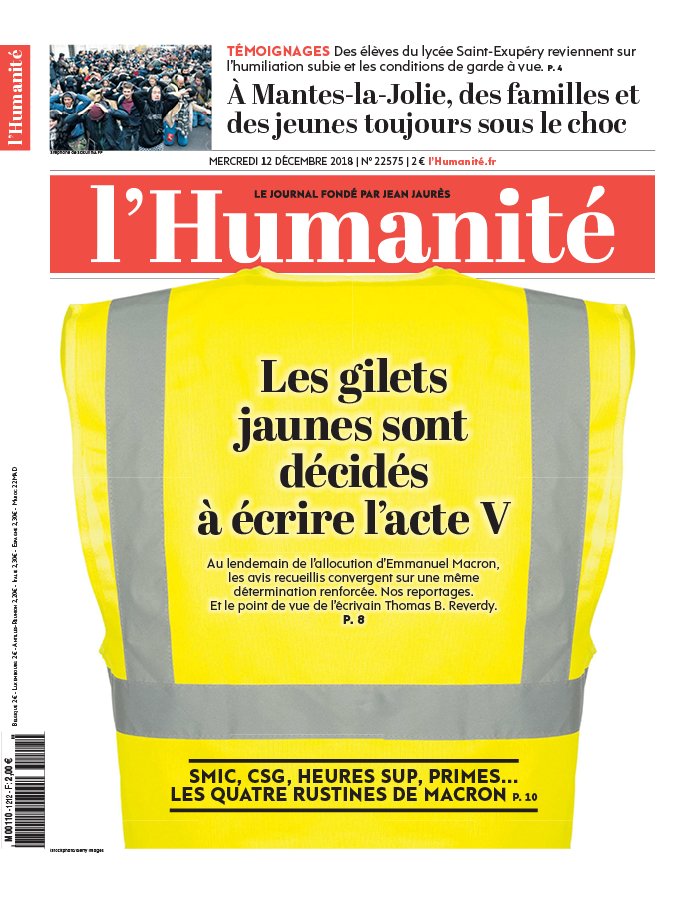 L'Humanité N°22575 du 12 décembre 2018 à télécharger sur iPad