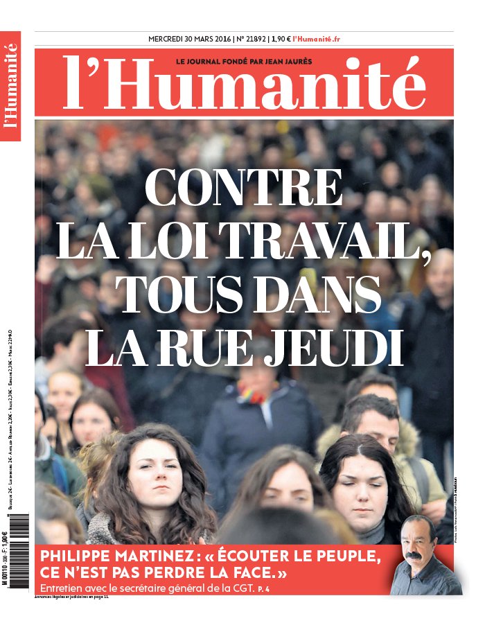 L'Humanité N°21892 du 30 mars 2016 à télécharger sur iPad