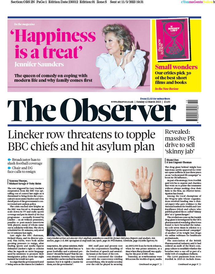 The Observer N°20220312 du 12 mars 2023 à télécharger sur iPad