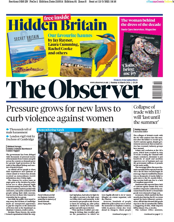 The Observer N°20210314 du 14 mars 2021 à télécharger sur iPad
