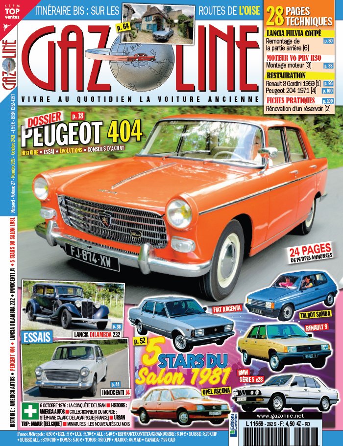 Gazoline N°292 du 28 septembre 2021 à télécharger sur iPad
