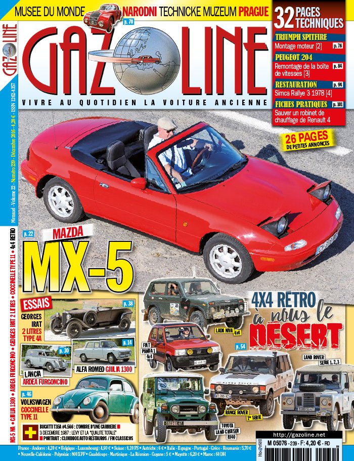 Gazoline N°239 du 01 décembre 2016 à télécharger sur iPad