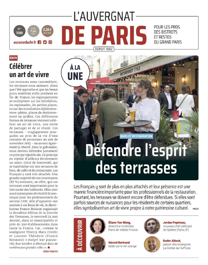 L'Auvergnat de Paris N°1245 du 01 juin 2023 à télécharger sur iPad