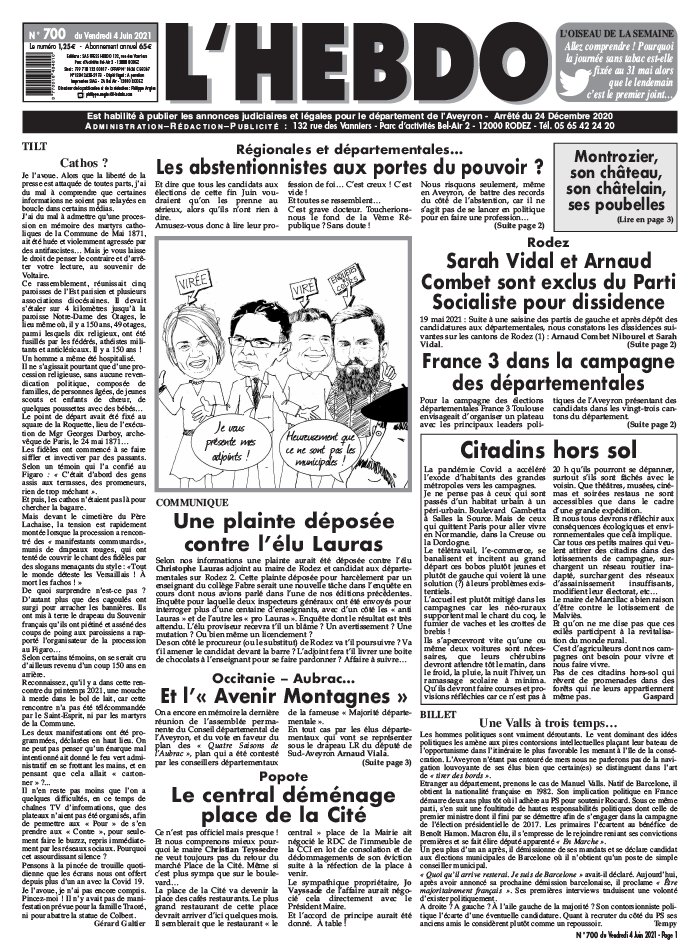 L'Hebdo N°700 du 04 juin 2021 à télécharger sur iPad