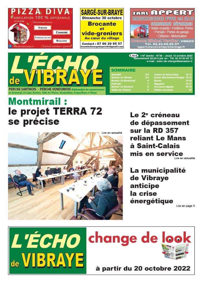 L'Echo de Vibraye N°202239 du 13 octobre 2022 à télécharger sur iPad