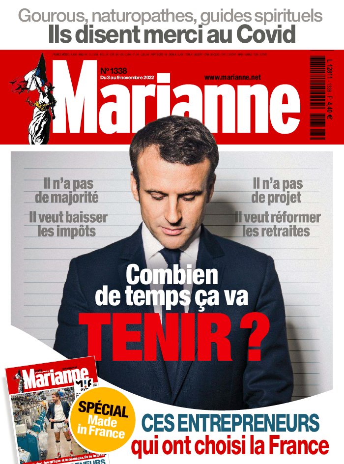 Marianne N°1338 du 03 novembre 2022 à télécharger sur iPad