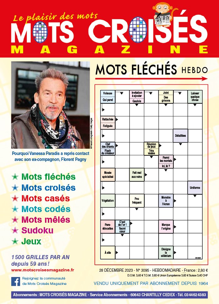 Mots croisés Magazine N°3095 du 28 décembre 2023 à télécharger sur iPad