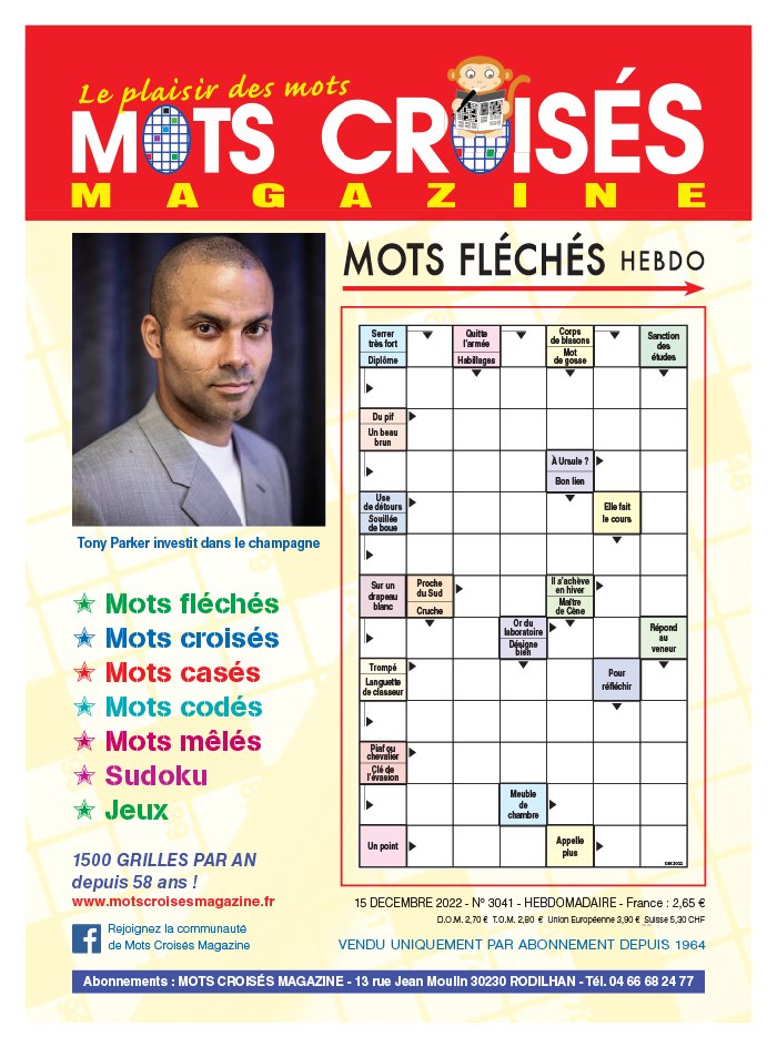 Mots croisés Magazine N°3041 du 15 décembre 2022 à télécharger sur iPad