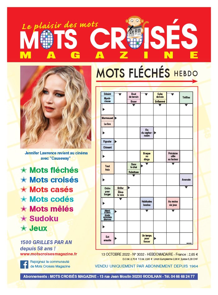 Mots croisés Magazine N°3032 du 13 octobre 2022 à télécharger sur iPad