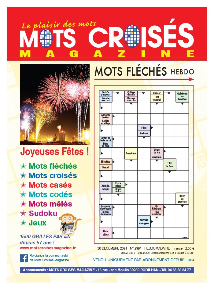 Mots croisés Magazine N°2991 du 30 décembre 2021 à télécharger sur iPad