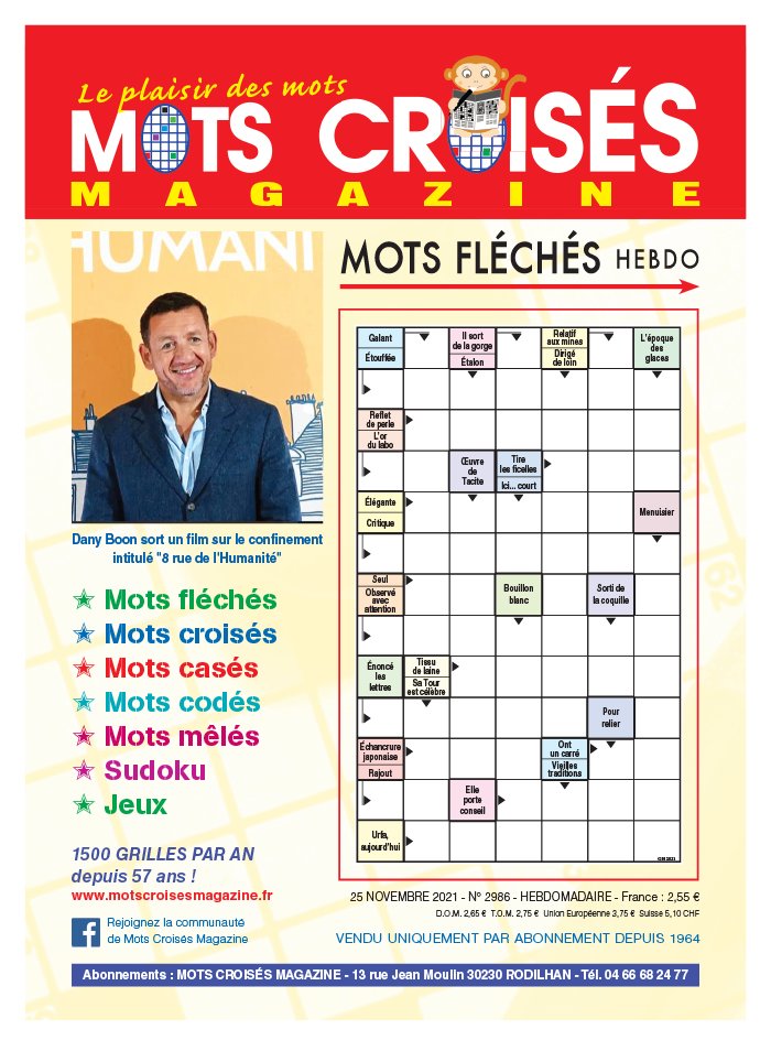 Mots croisés Magazine N°2986 du 25 novembre 2021 à télécharger sur iPad