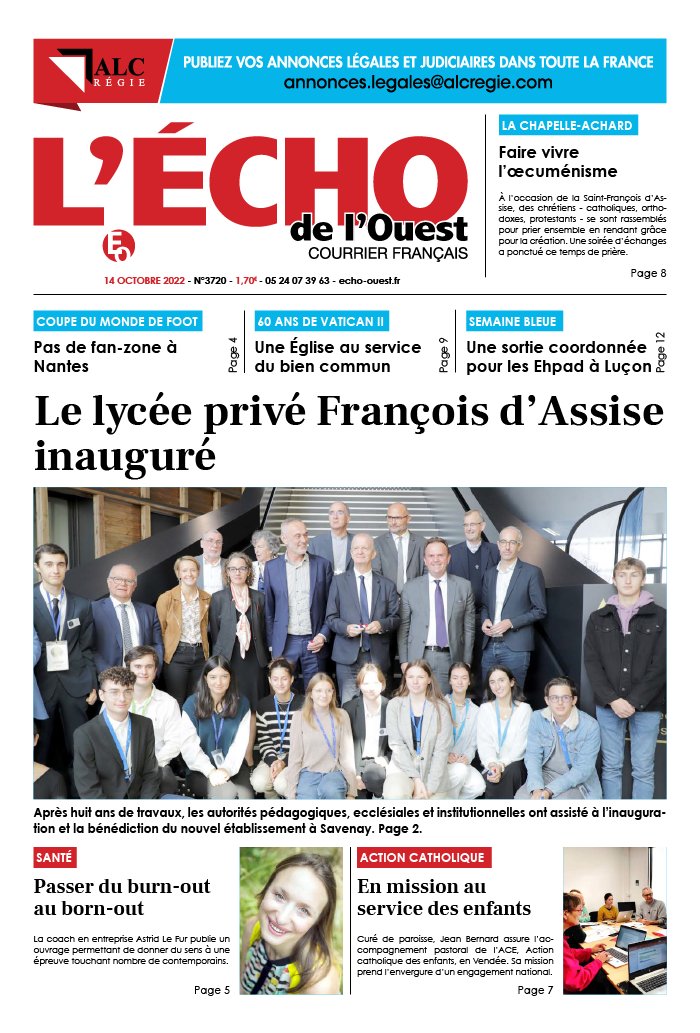 l'Echo de l'Ouest N°3720 du 14 octobre 2022 à télécharger sur iPad