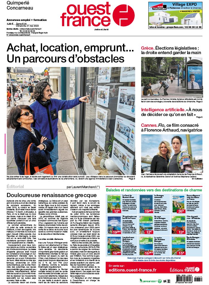 Ouest-France N°20230520 du 20 mai 2023 à télécharger sur iPad