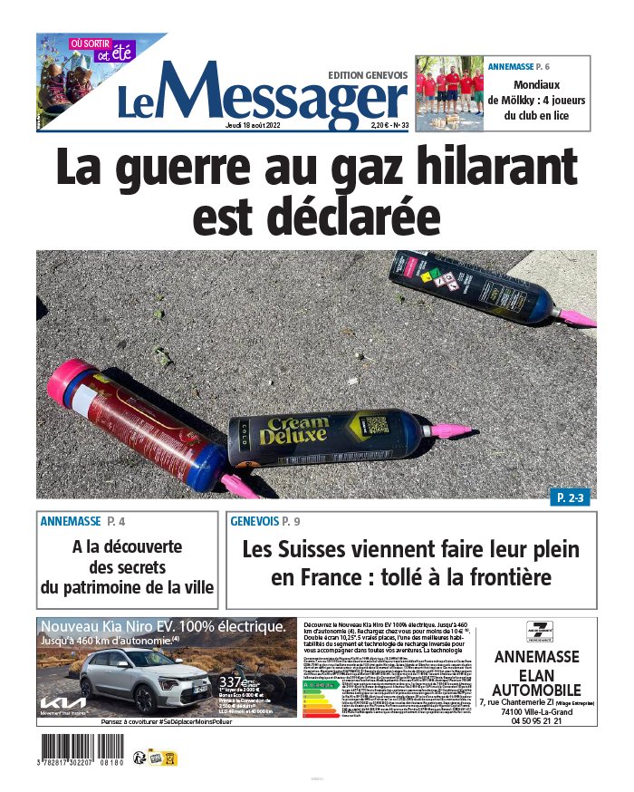 Le Messager N°33 du 18 août 2022 à télécharger sur iPad