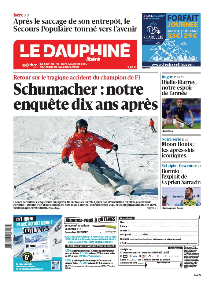 Le Dauphiné Libéré N°20231229 du 29 décembre 2023 à télécharger sur iPad