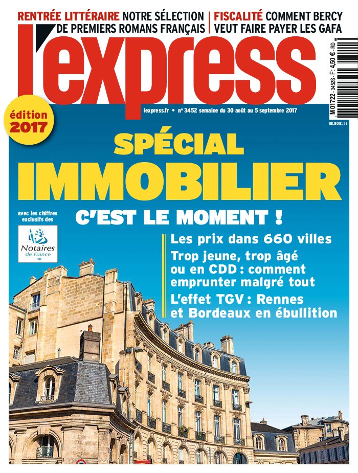 L'Express N°3452 du 30 août 2017 à télécharger sur iPad