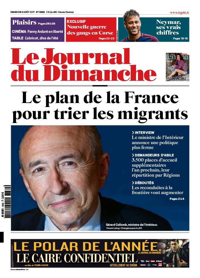 Le Journal du dimanche N°3682 du 06 août 2017 à télécharger sur iPad