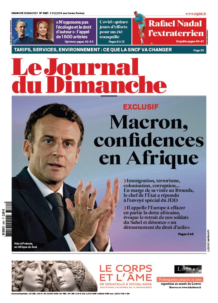Le Journal du dimanche N°3881 du 30 mai 2021 à télécharger sur iPad